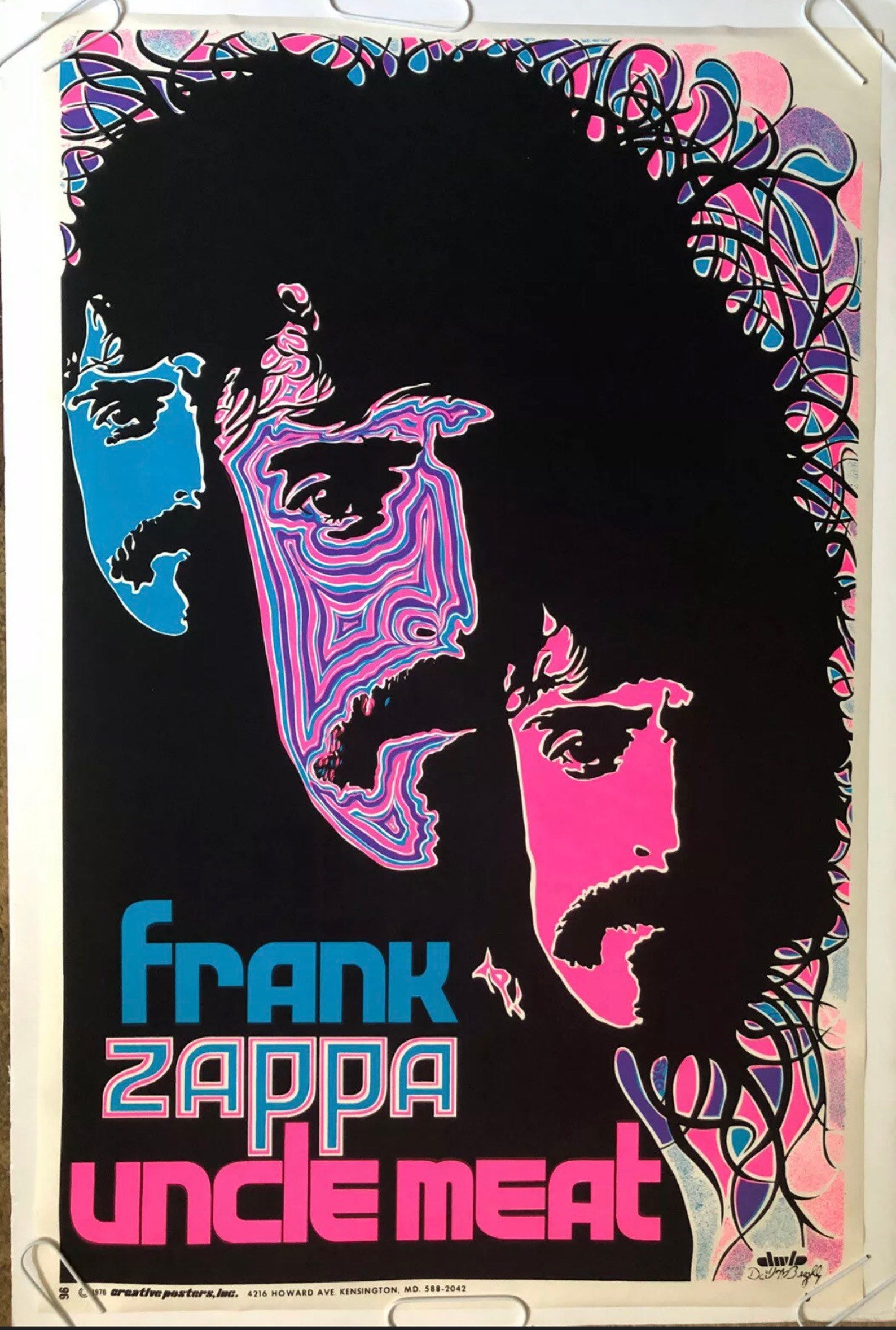 Frank Zappa Original Vintage Blacklight Poster Uncle Meat 1970 | Etsy