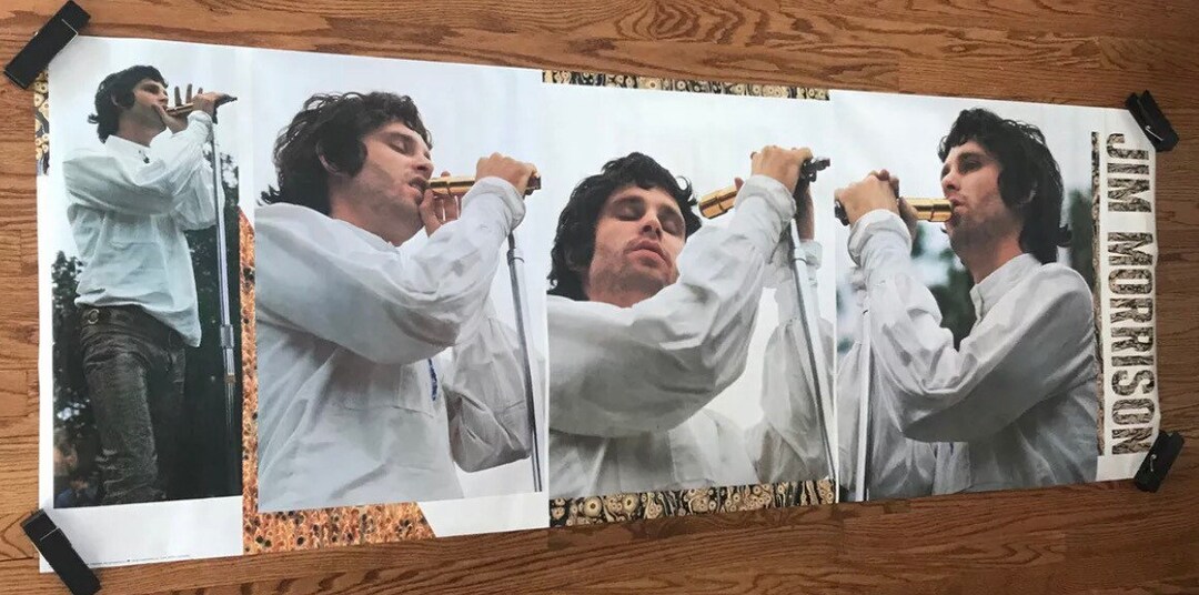 Vintage Original 1980s Jim Morrison Collage Poster 1988 Rock Music Door ...