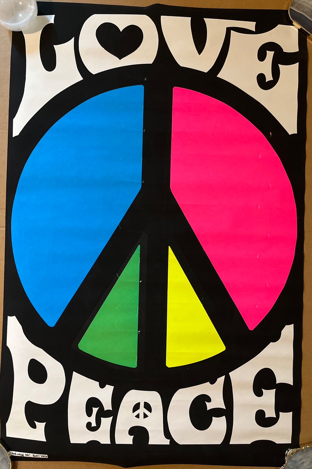 Peace Sign Love Blacklight Pro Arts Vintage Poster - Etsy