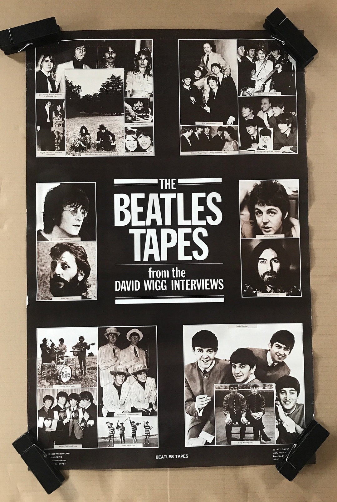 Vintage Original 1977 the Beatles Tapes Collage Pinup Poster David Wigg ...