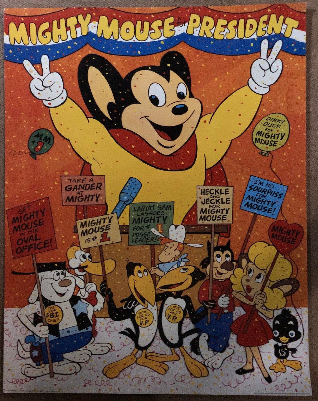 Original Vintage Poster Mighty Mouse for President Headshop Pinup ...