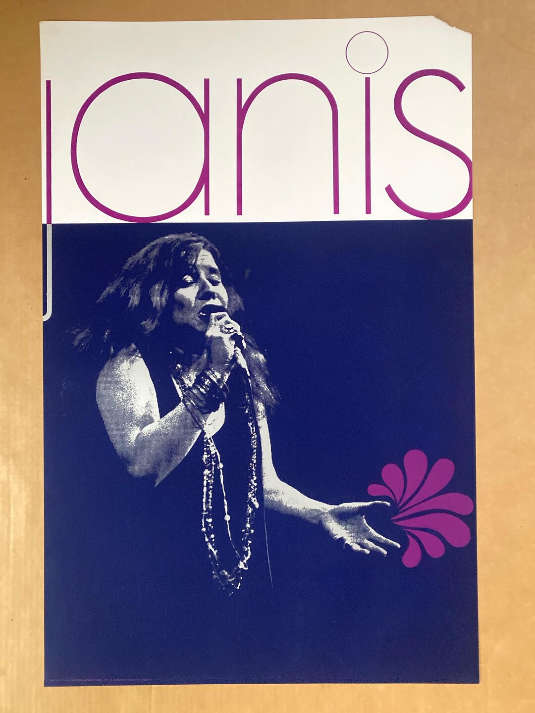 Janis Joplin Blacklight Poster Singing Pandora 1960s Day Glow up ...