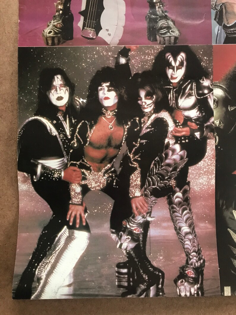 Vintage Original 1980s K.I.S.S Mini Collage Poster KISS Rock Music ...