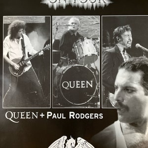Queen Tour Vintage Poster Black and White 1990s Music Memorabilia Paul ...