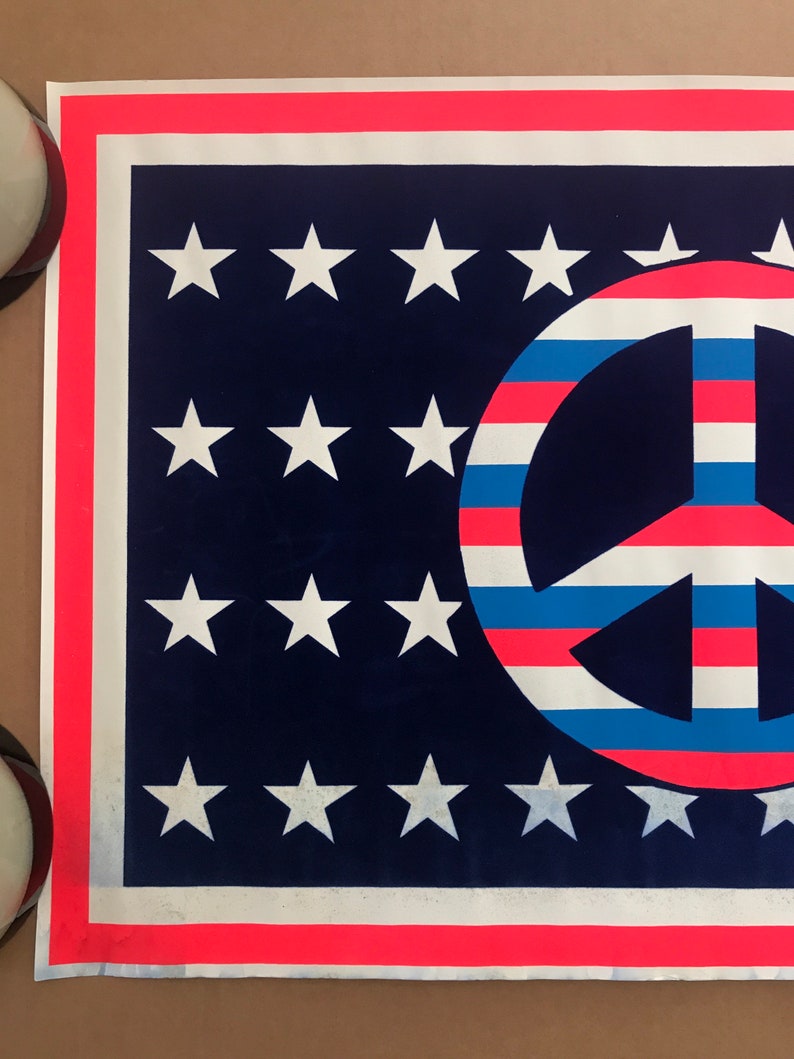 Vintage Original 1970s Velvet Peace Sign Stars and Stripes - Etsy