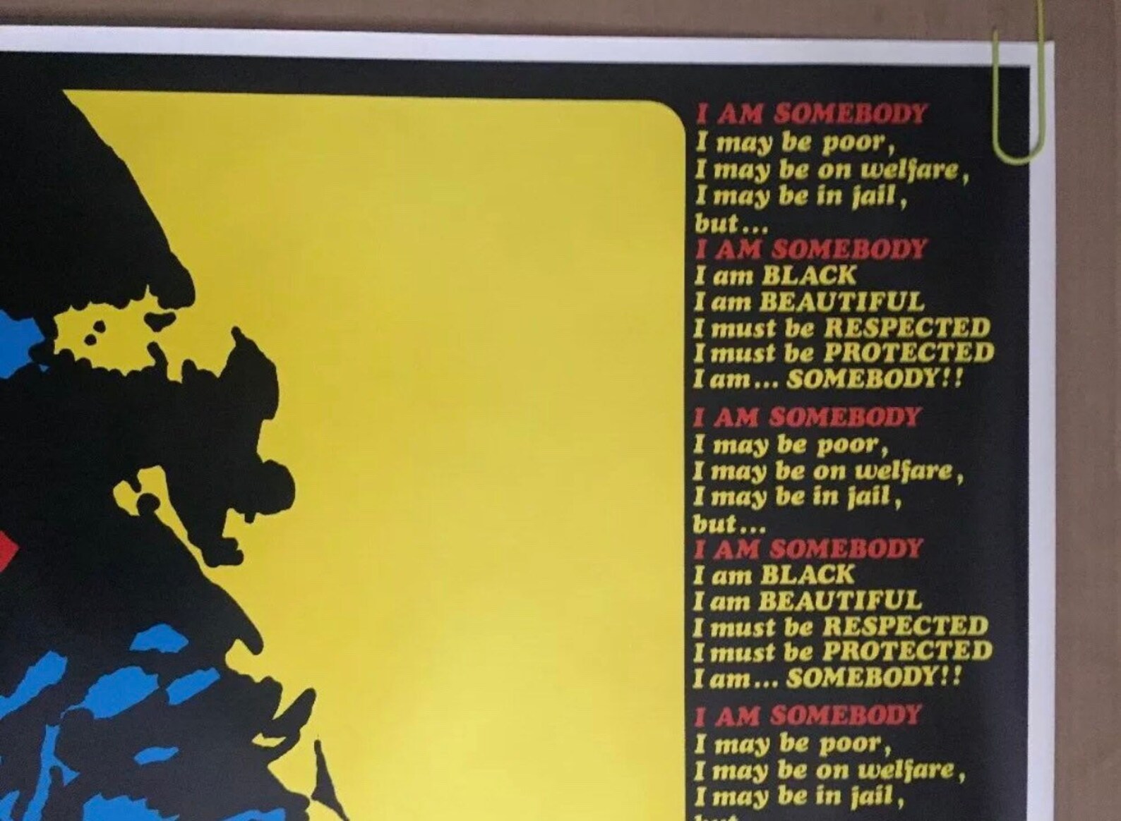 I Am Somebody Vintage Blacklight Poster 1970's I Am Black | Etsy