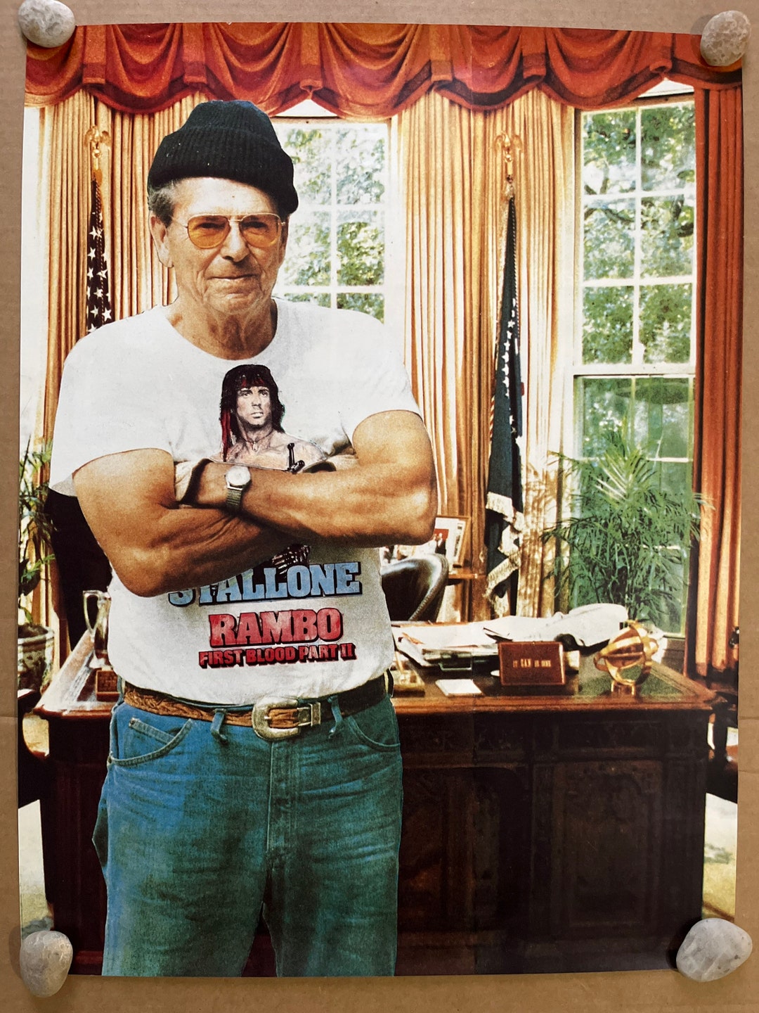 Ronald Reagan Vintage Poster Sylvester Stallone Comedy Movie - Etsy