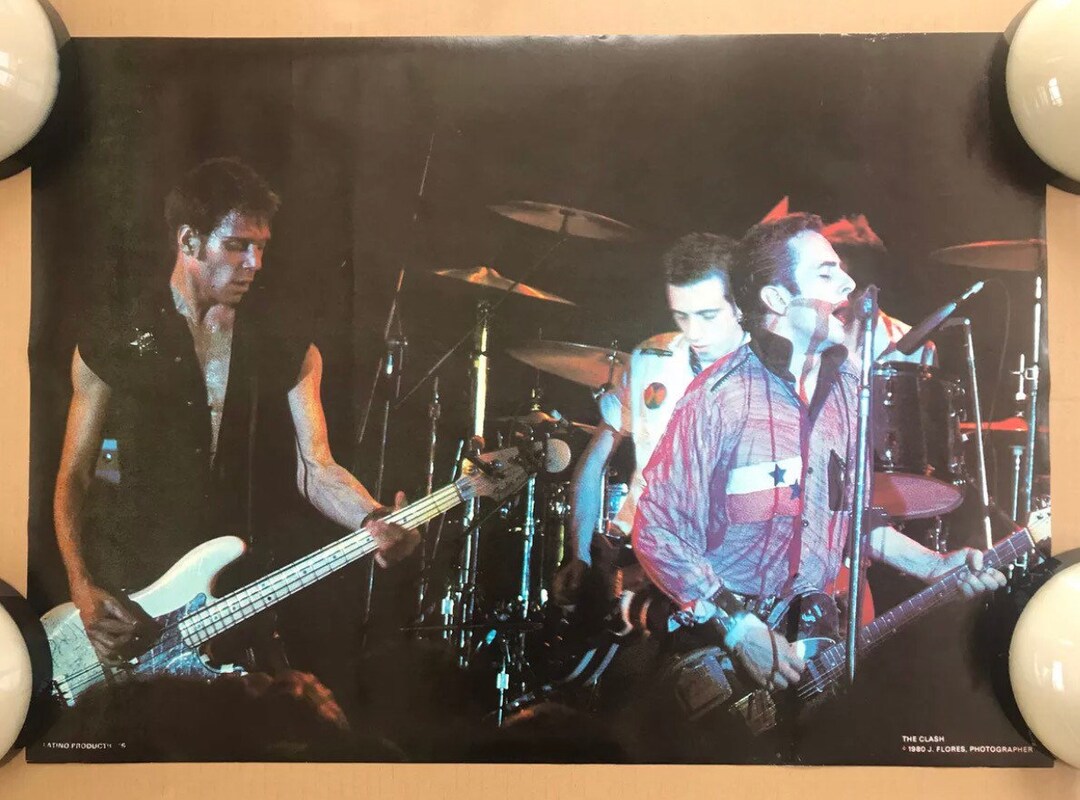 Vintage Original 1980s the Clash Poster 1980 Stage Rock Latin Music ...