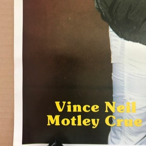 Vintage Original 1980s Motley Crue Vince Neil Pinup Rock Music ...
