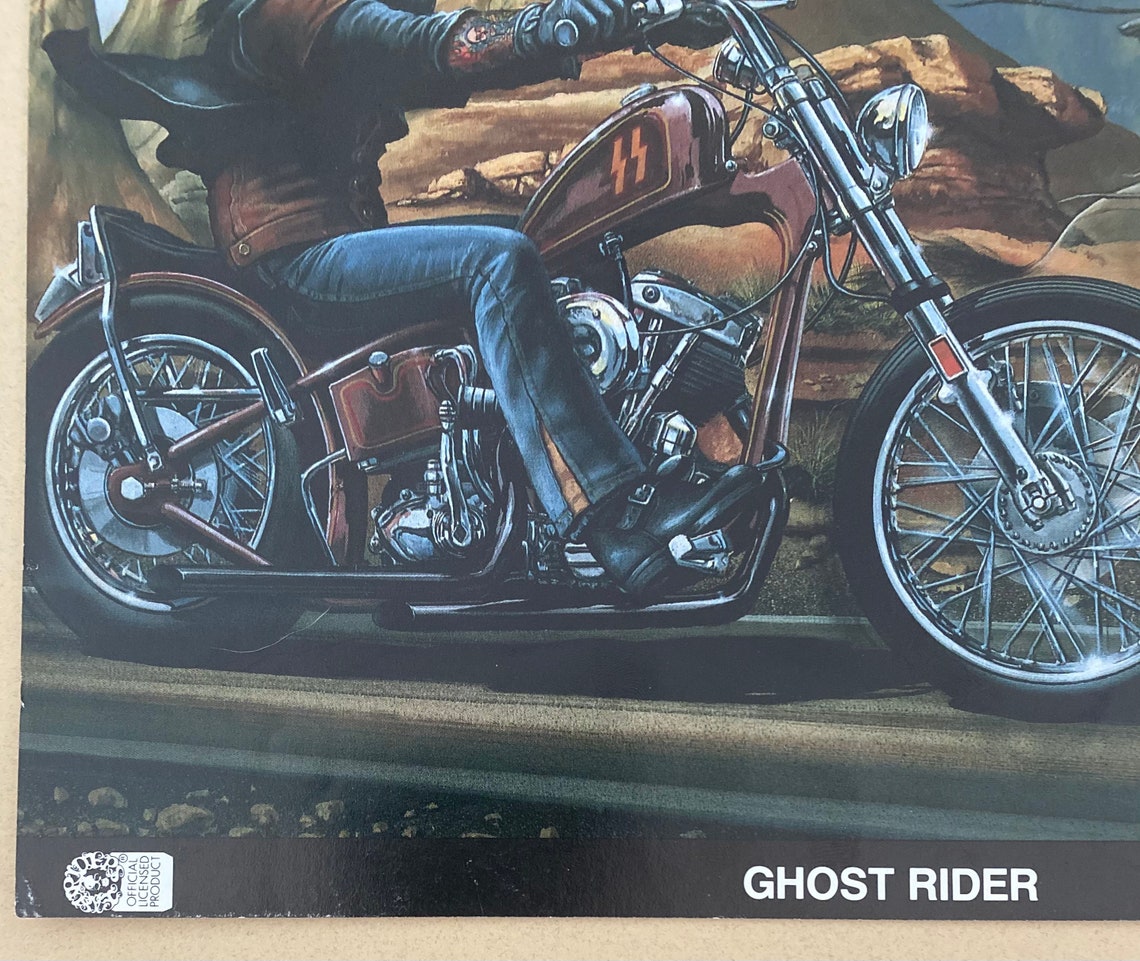 Vintage Ghost Rider Poster Motorcycle Cowboy Chopper Horse - Etsy