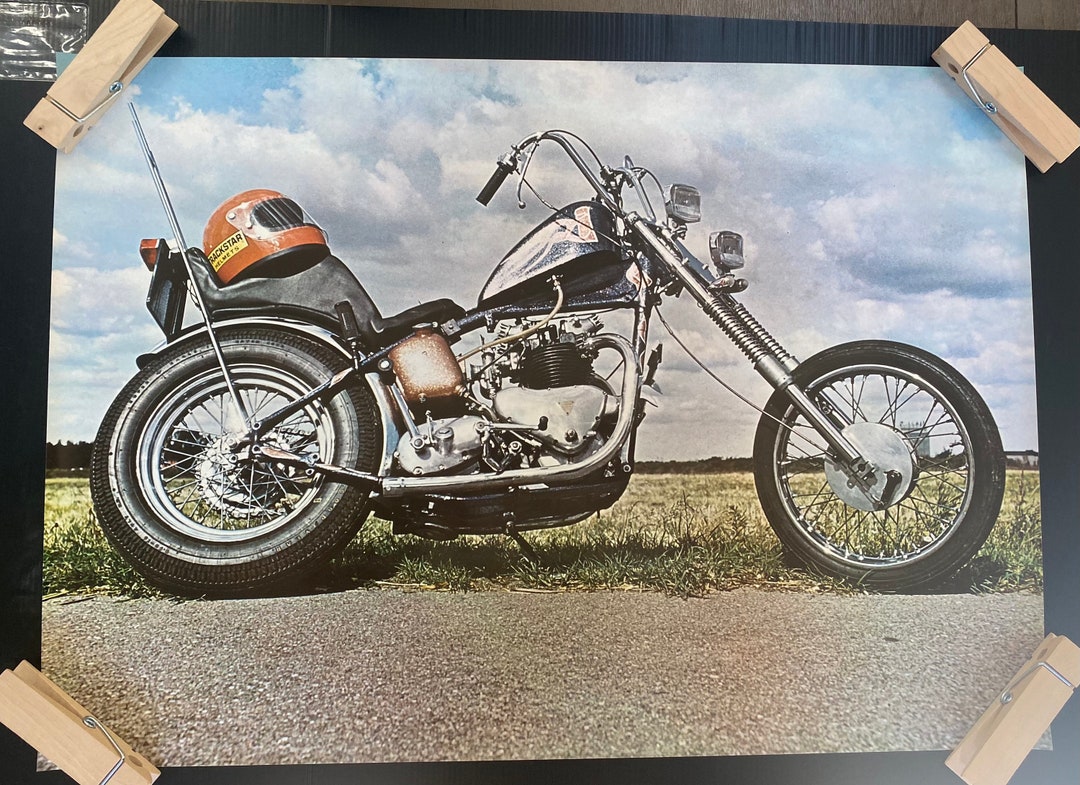Custom Motorcycle Chopper 1970’s Original Vintage Poster - Etsy