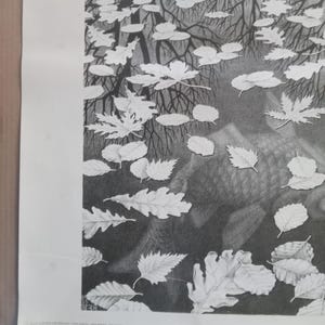 Vintage Original M.C. Escher Three Worlds Art Postericonic Black and ...