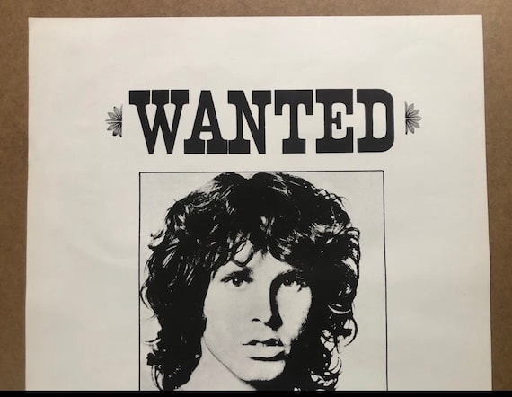 Jim Morrison Wanted Poster Brand New Wanted Poster Jim Morrison The