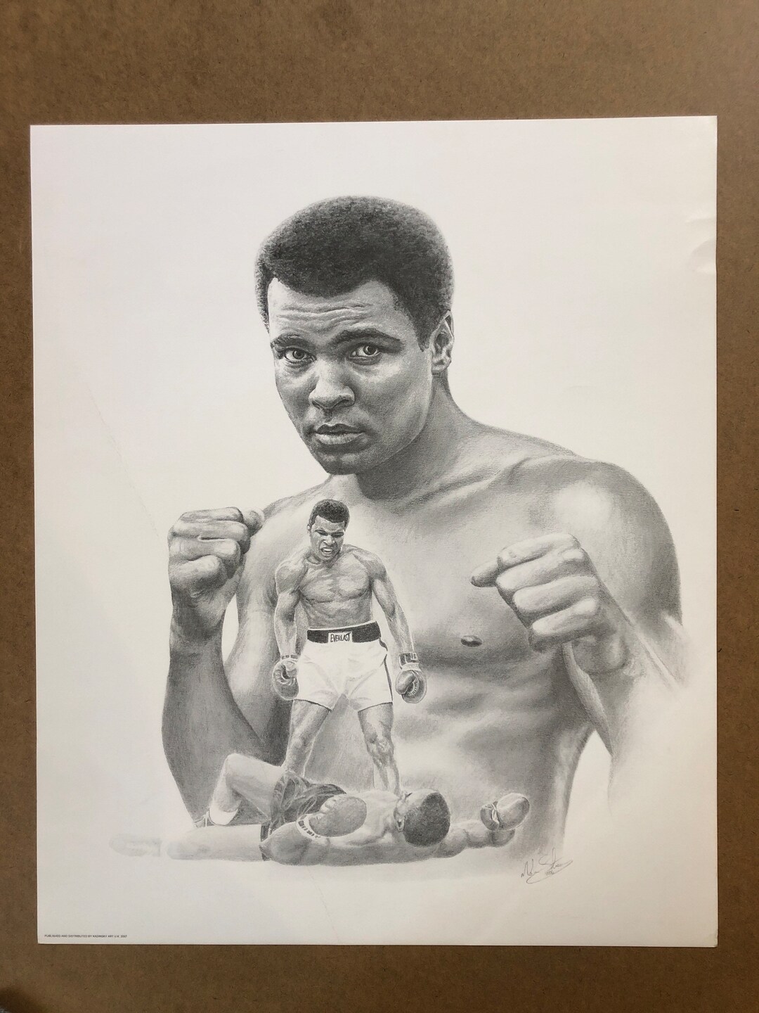 Muhammad Ali Vintage Poster Illustration Drawing Style Boxing Boxer Gym ...