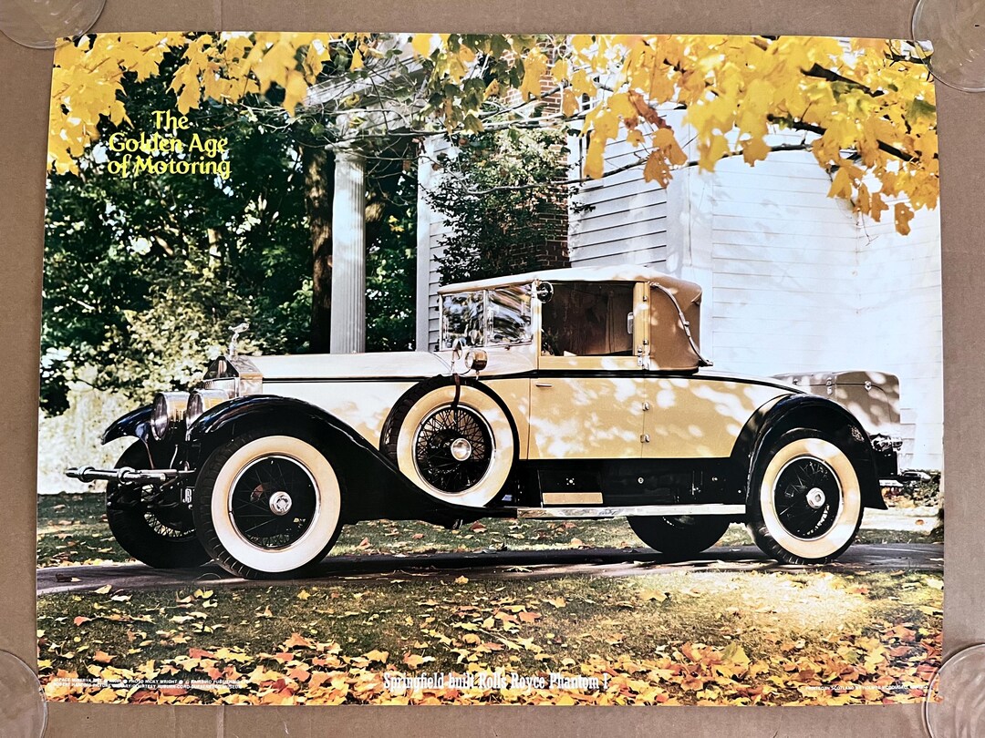 Vintage Car Poster Antique Cars Golden Age of Motoring Springfield ...