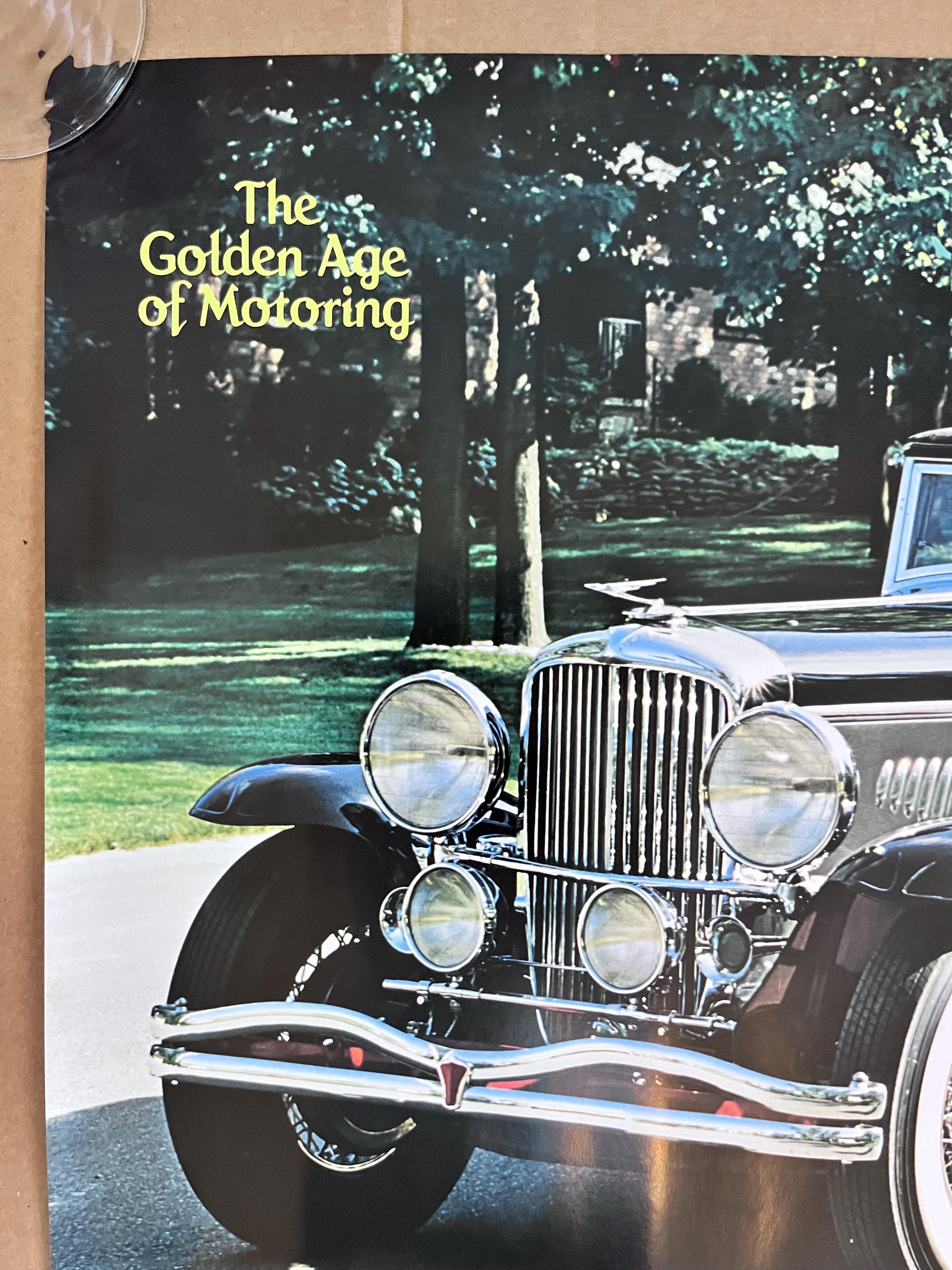 Vintage Car Poster Antique Cars Golden Age of Motoring Duesenberg SJ ...