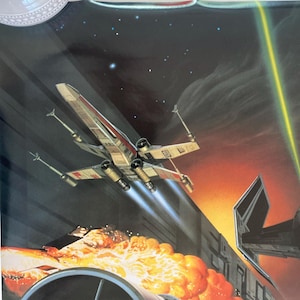 Vintage Poster Star Wars Original X-wing Deathstar Battle Luke ...