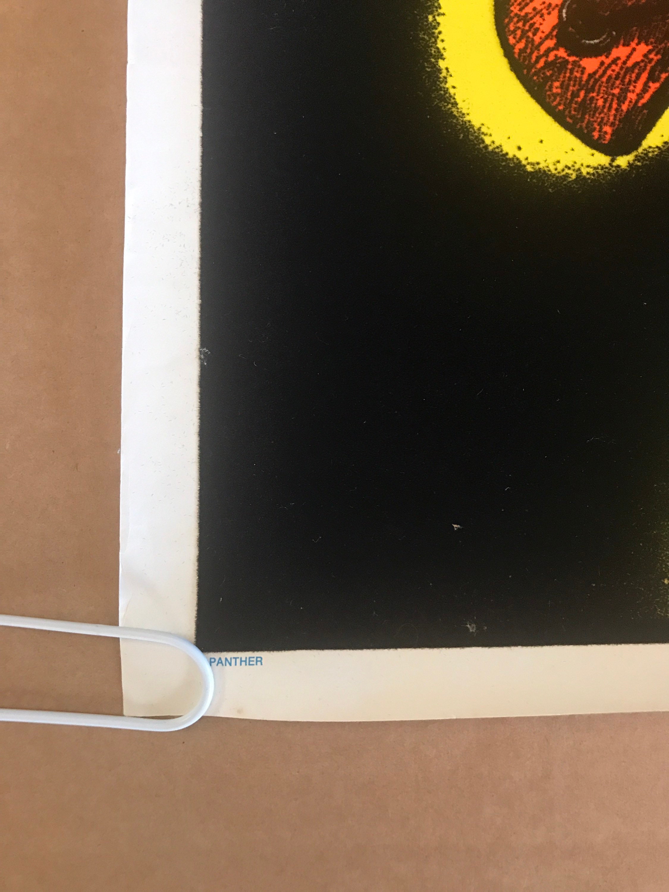 Vintage 1960s Original Velvet Blacklight Panther Poster Afro Black - Etsy