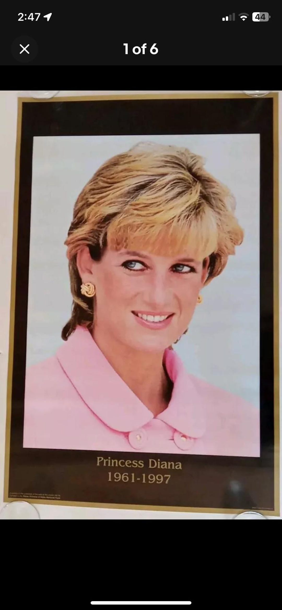 Vintage Original Poster Princess Diana 1961-1997 Wales Great Britain ...