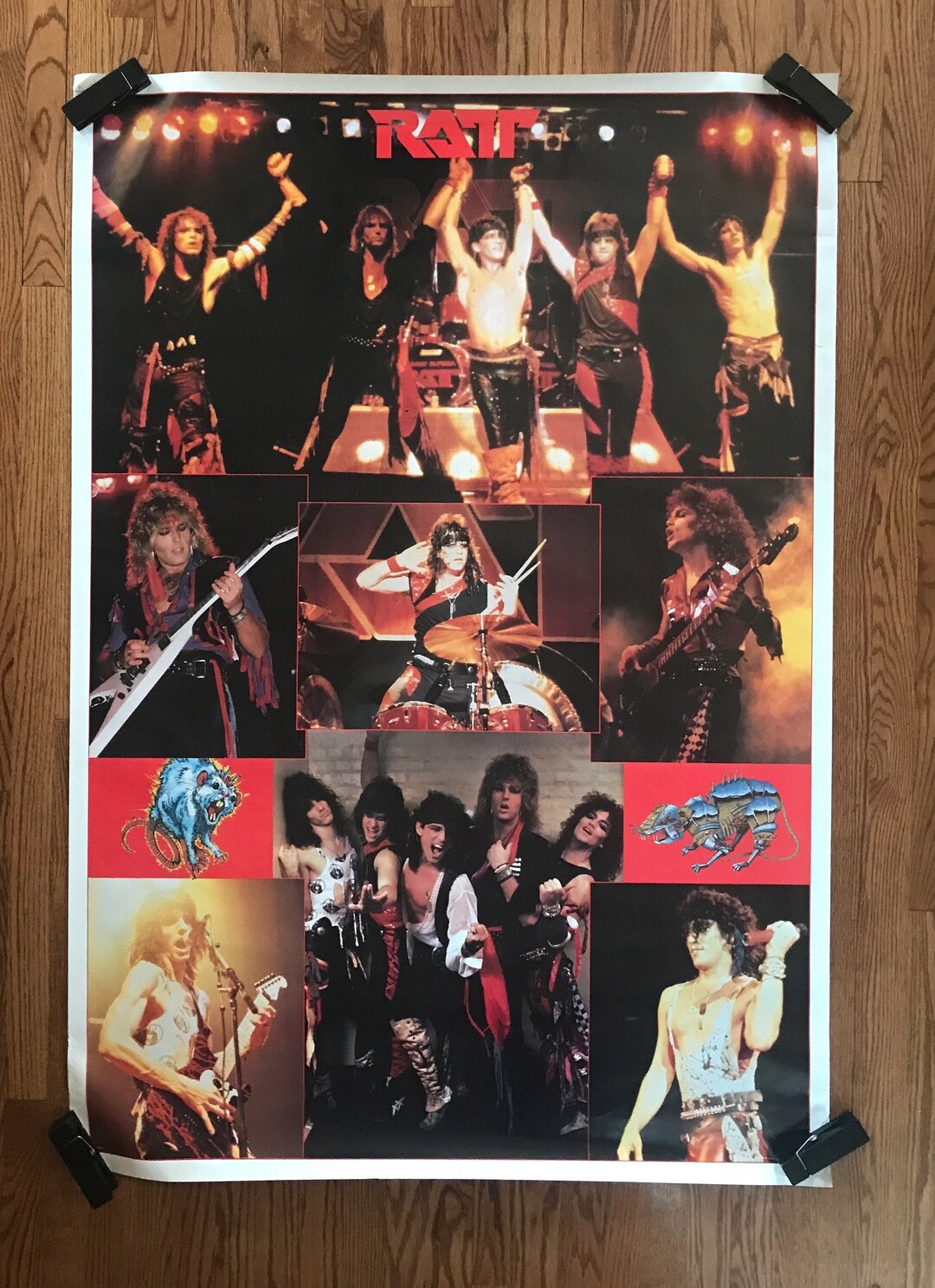 Vintage Original 1984 Ratt Collage Poster Rock Music Memorabilia Pinup ...