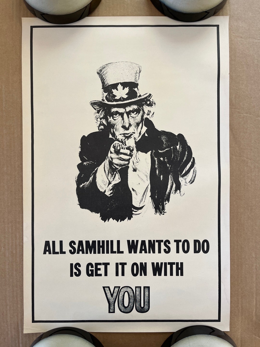 Vintage Original 1970s Uncle Sam Pinup Poster Samhill Wants You - Etsy