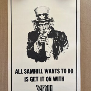 Vintage Original 1970s Uncle Sam Pinup Poster Samhill Wants You - Etsy
