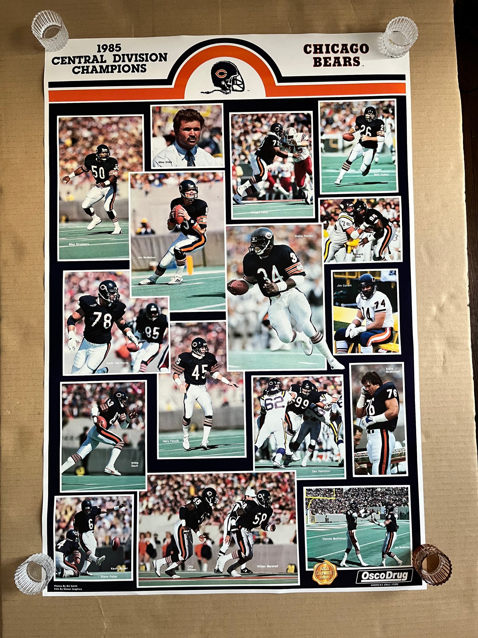Vintage Original 1985 Chicago Bears Champions Collage Poster NFL ...