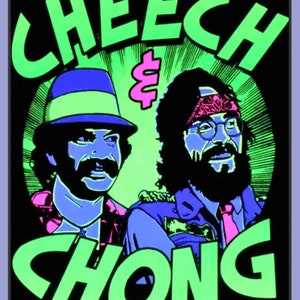 Cheech and Chong Blacklight Poster Flocked Psychedelic Trippy Velvet ...