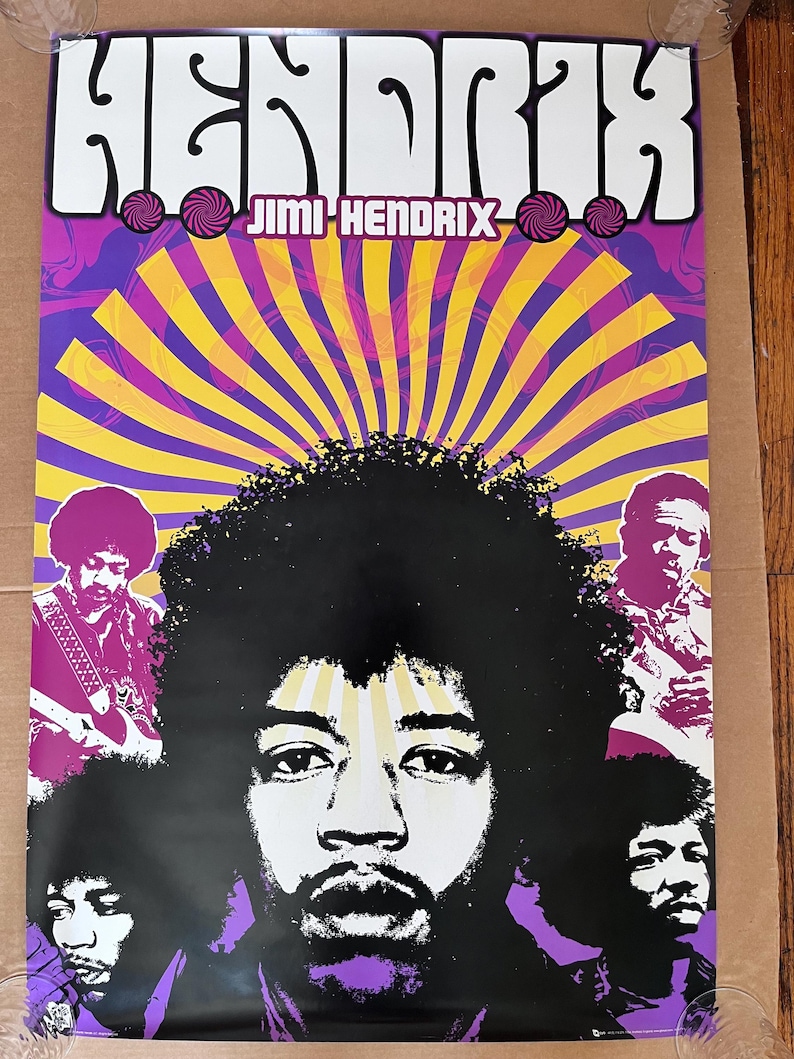 Jimi Hendrix Experience Poster Psychedelic Purple Haze Swirl 2008 - Etsy