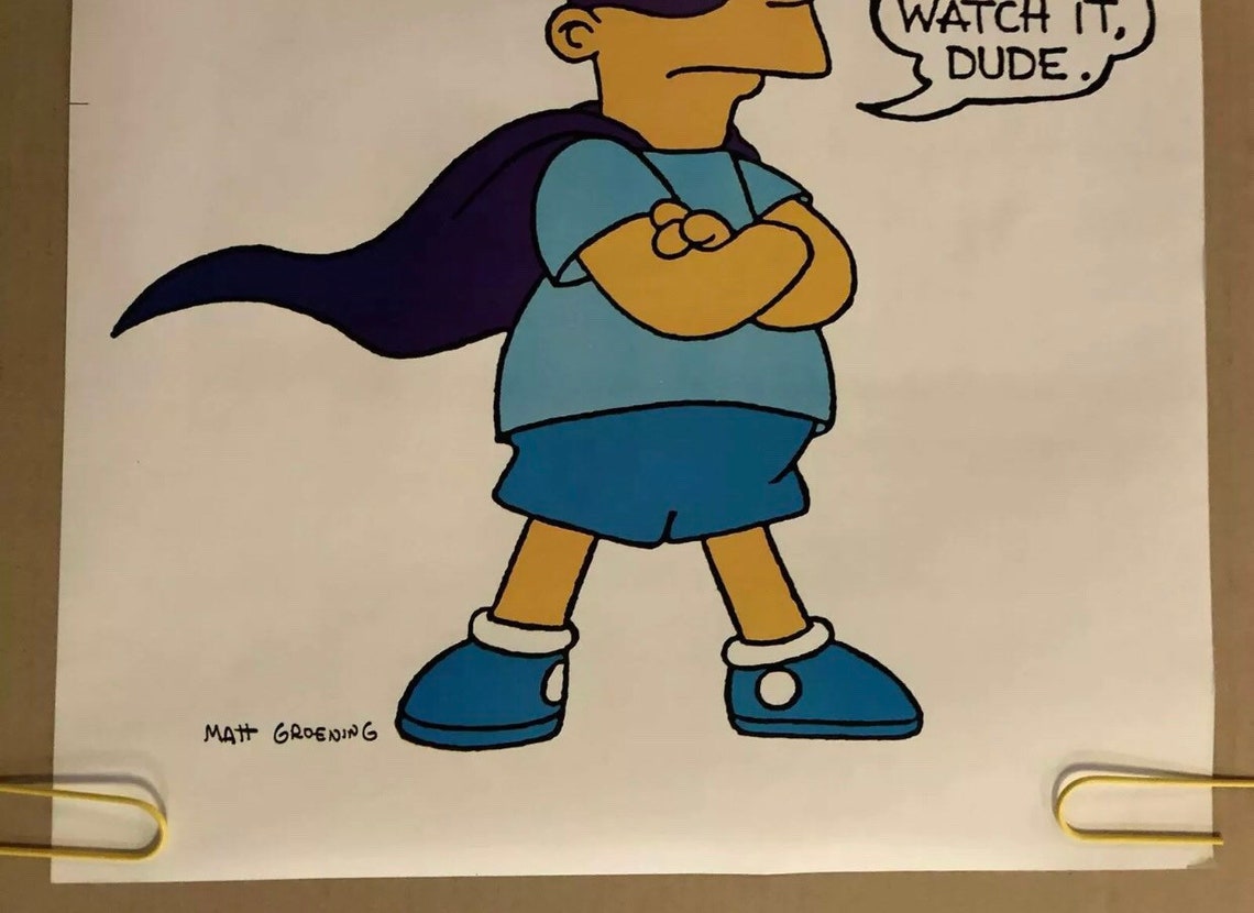 Bart Simpson Original Vintage Poster Bartman T.V. Memorabilia | Etsy