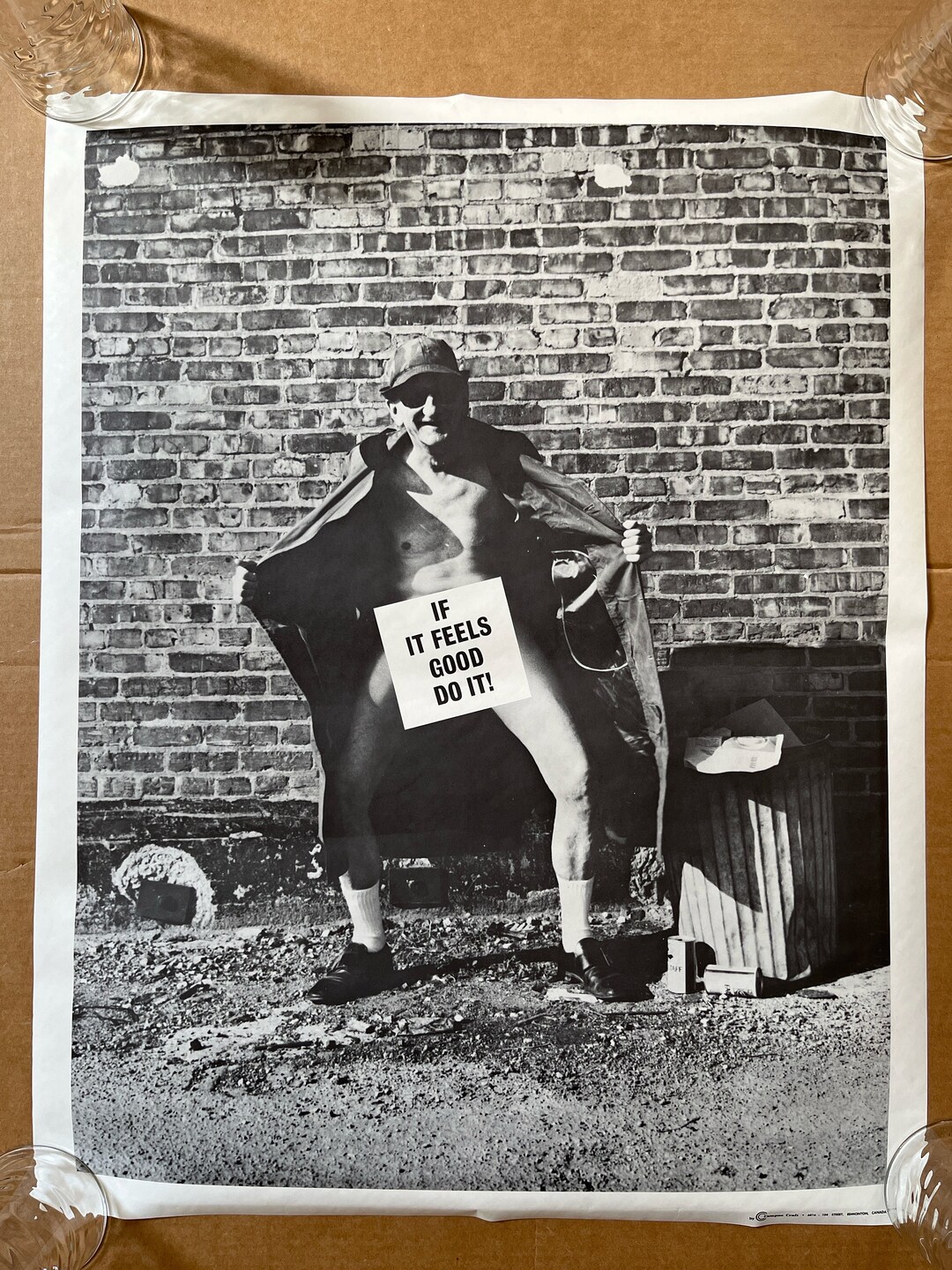 Old Man Flasher Vintage Poster If It Feels Good Do It Rain Coat Funny ...