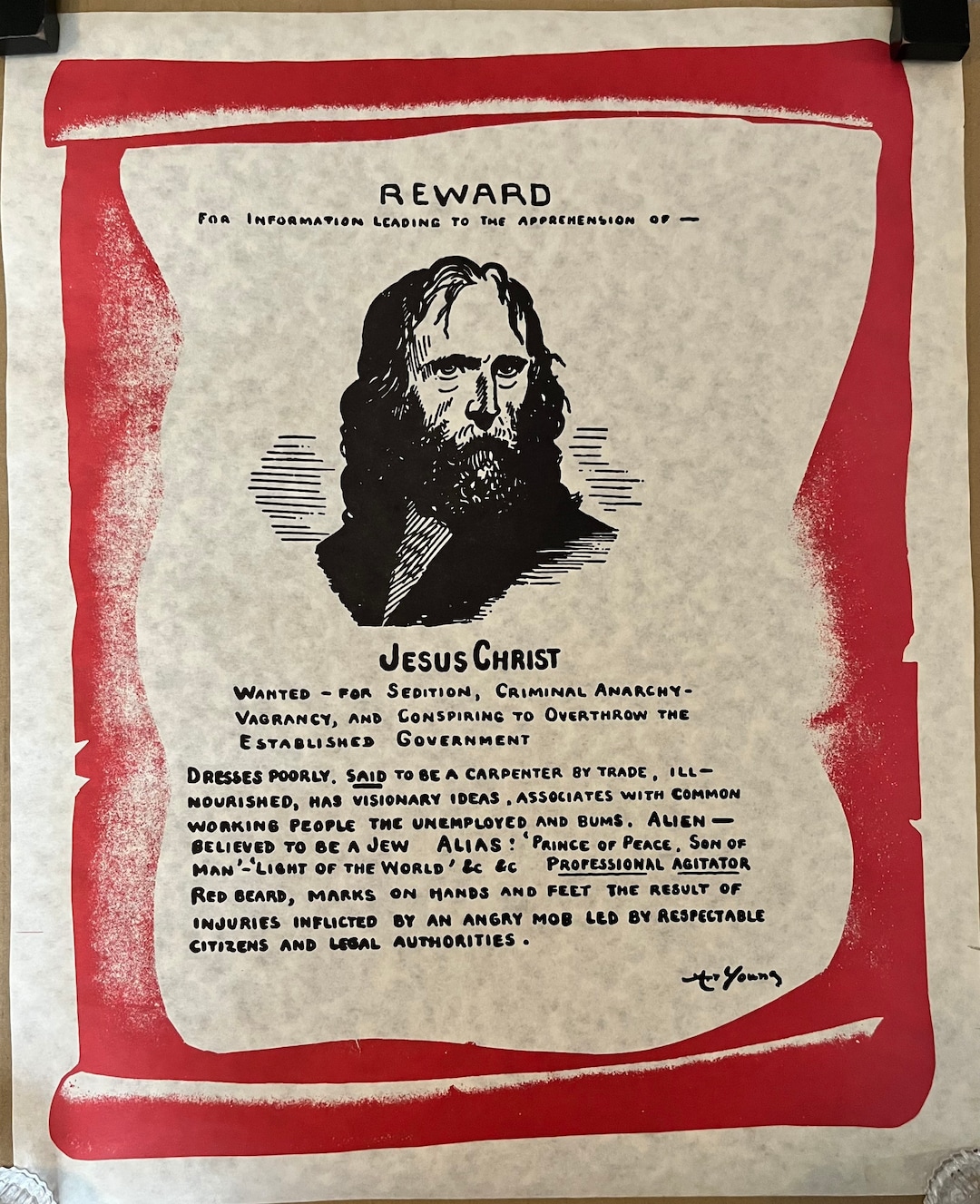 Vintage Original Poster Reward Jesus Christ Religious Pinup - Etsy