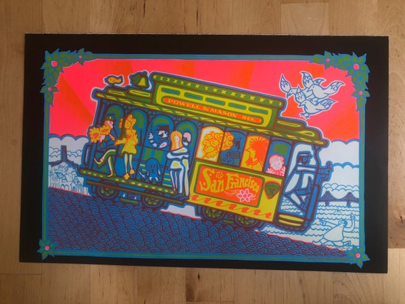 Acid Land San Francisco Double Sided Blacklight Poster Print - Etsy