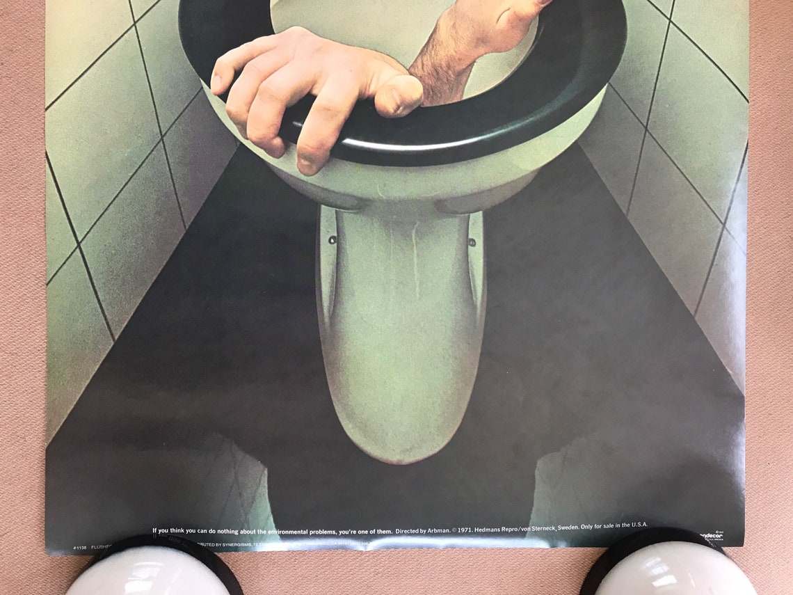 Vintage Original 1970s Environmental Problems Flushed Poster | Etsy