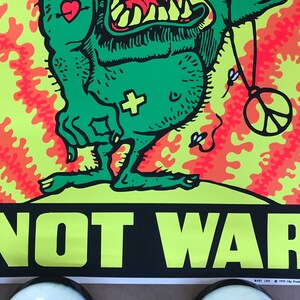Vintage Original 1970s Make Love Not War Blacklight Poster Peace Heart Monster Antiwar - Etsy
