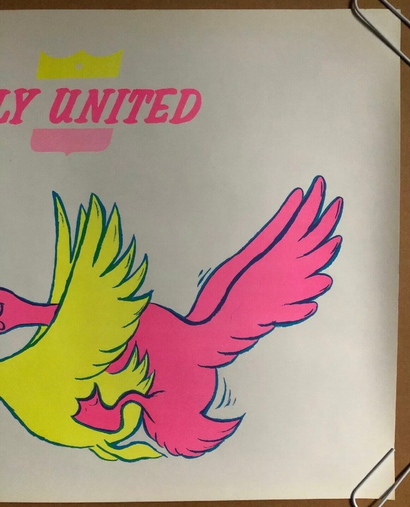 Original Vintage Blacklight Poster Fly United Airlines Geese - Etsy ...