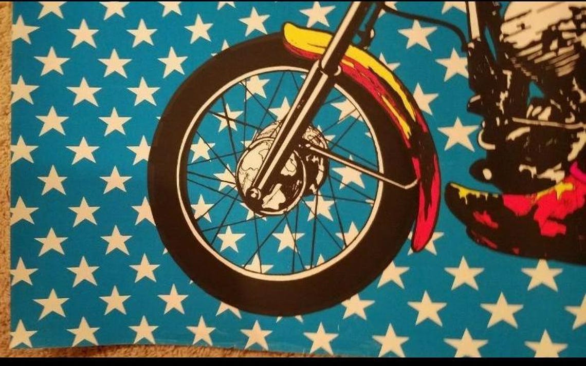 Easy Rider Dennis Hopper Finger Poster Blacklight Stars and Stripes ...