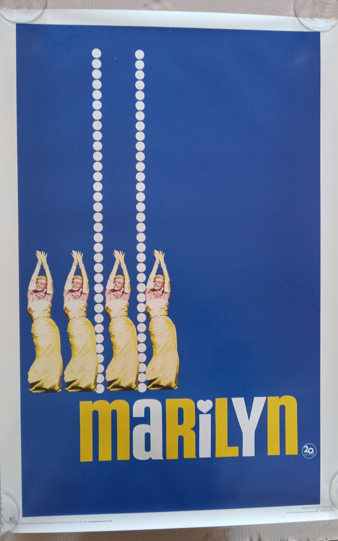 Marilyn Monroe Vintage Poster Blue Dance Yellow Dress 2000s Movie Star ...
