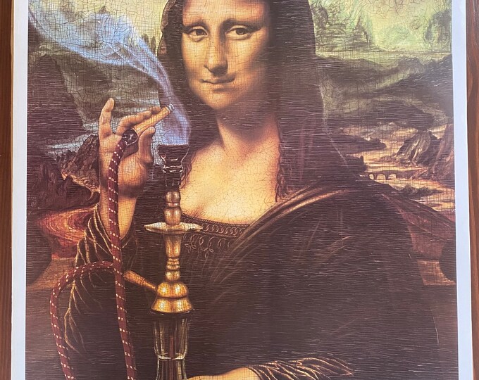 Mona Lisa Smoking Hookah Stona Lisa Vintage Poster - Etsy