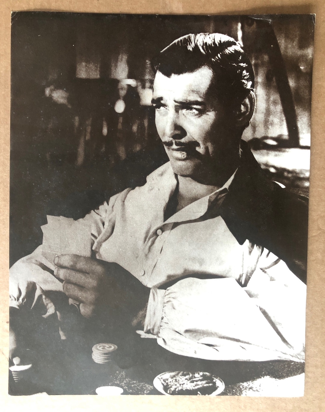 Clark Gable Playing Cards Sepia Print Poster 1970s - Etsy