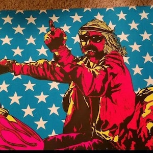 Easy Rider Dennis Hopper Finger Poster Blacklight Stars and Stripes ...