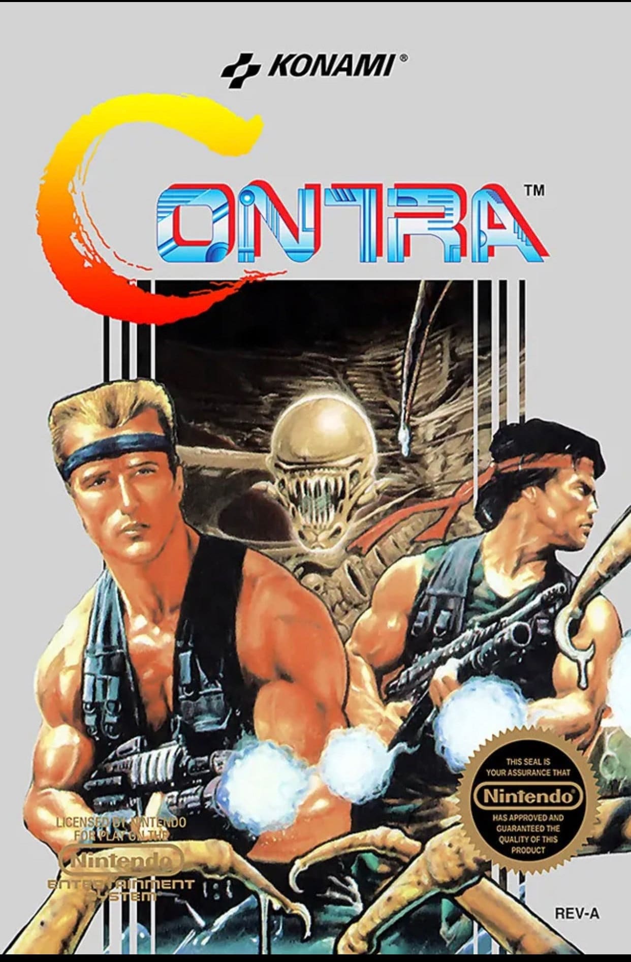 Contra poster Nintendo Box art video game NES gamer gaming system vintage games Konami