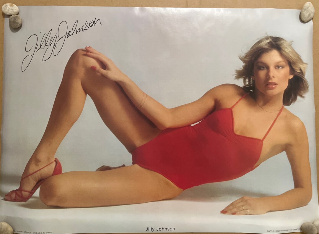Jilly Johnson Red Bathing Suit Model Vintage Poster 1990 - Etsy