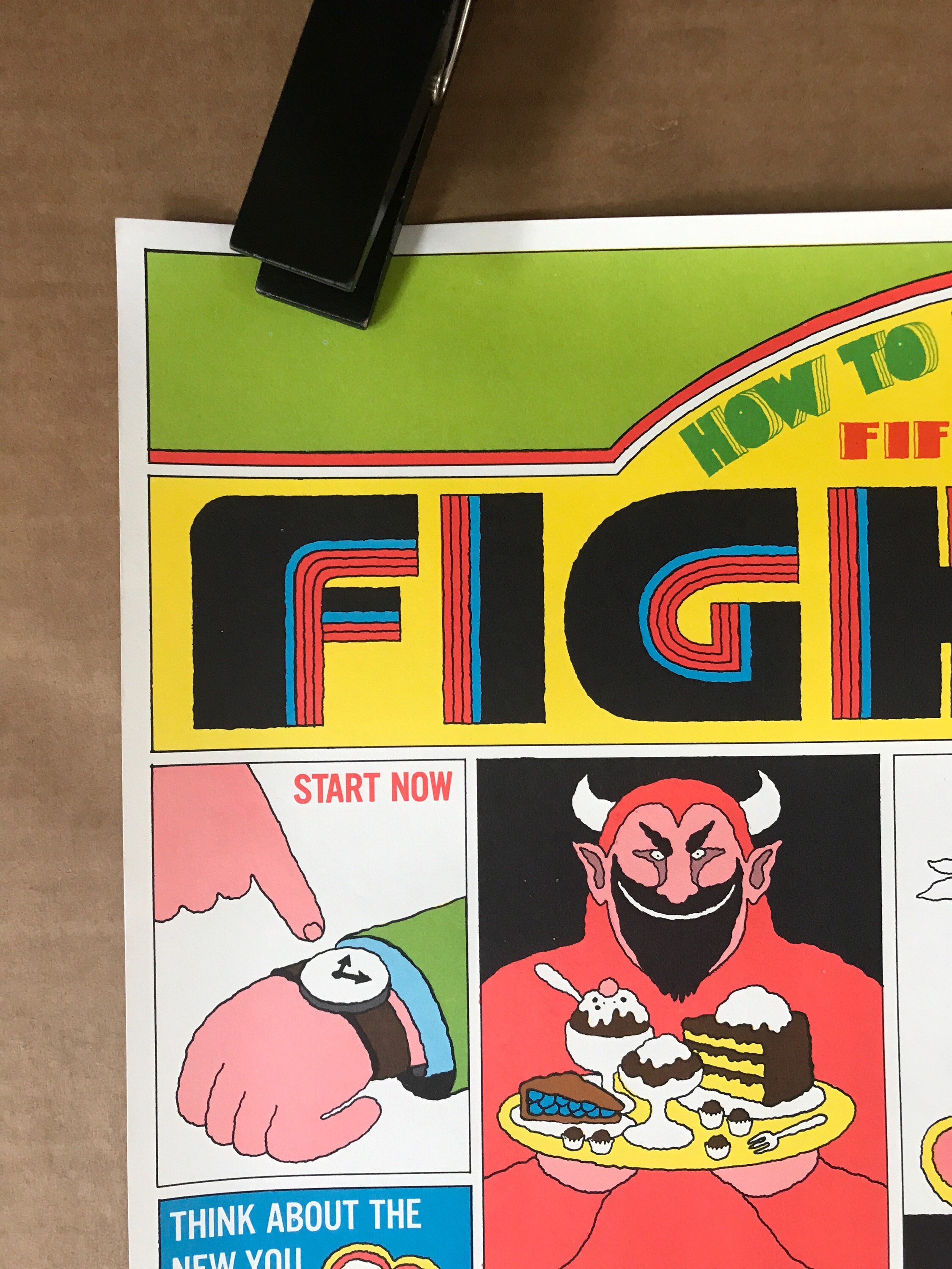 Vintage Original 1970 Successful Ways to Fight Fat Poster | Etsy