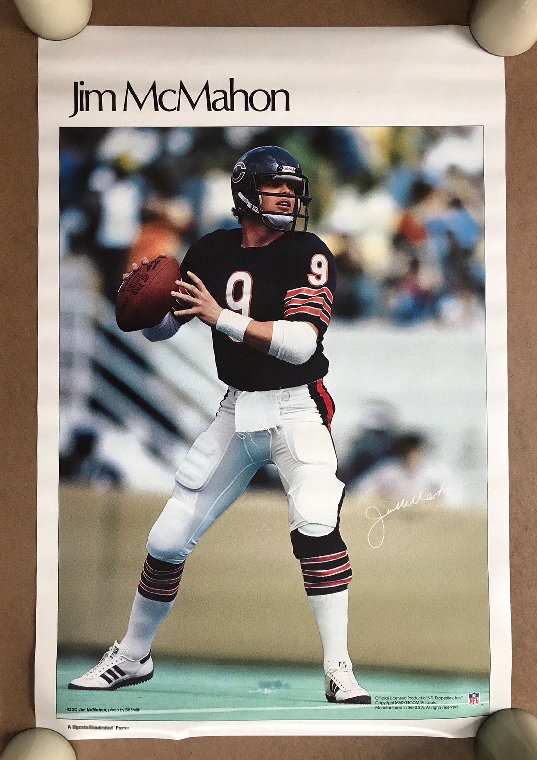 Vintage Original 1980s Jim Mcmahon Poster Chicago Bears Football NFL ...
