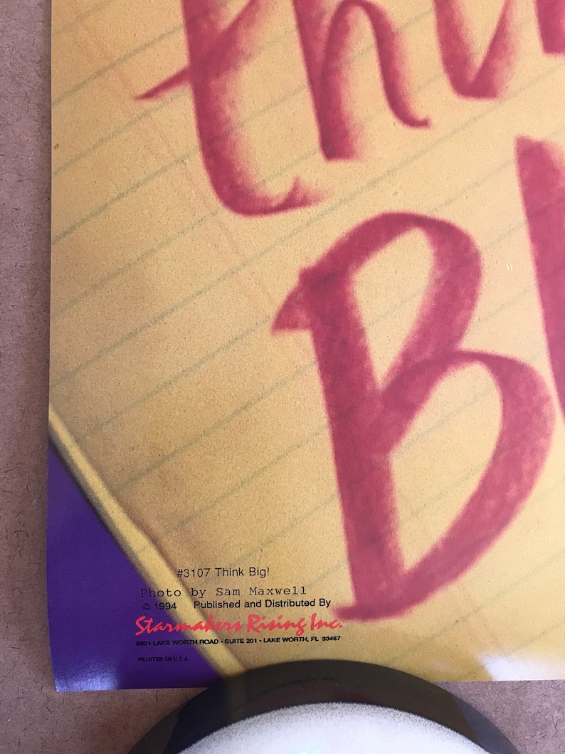 Vintage Original 1990s Think Big Poster Pencil School 1994 - Etsy