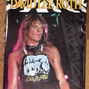 Vintage Original 1980s David Lee Roth Poster Van Halen Neil 1986 Rock ...