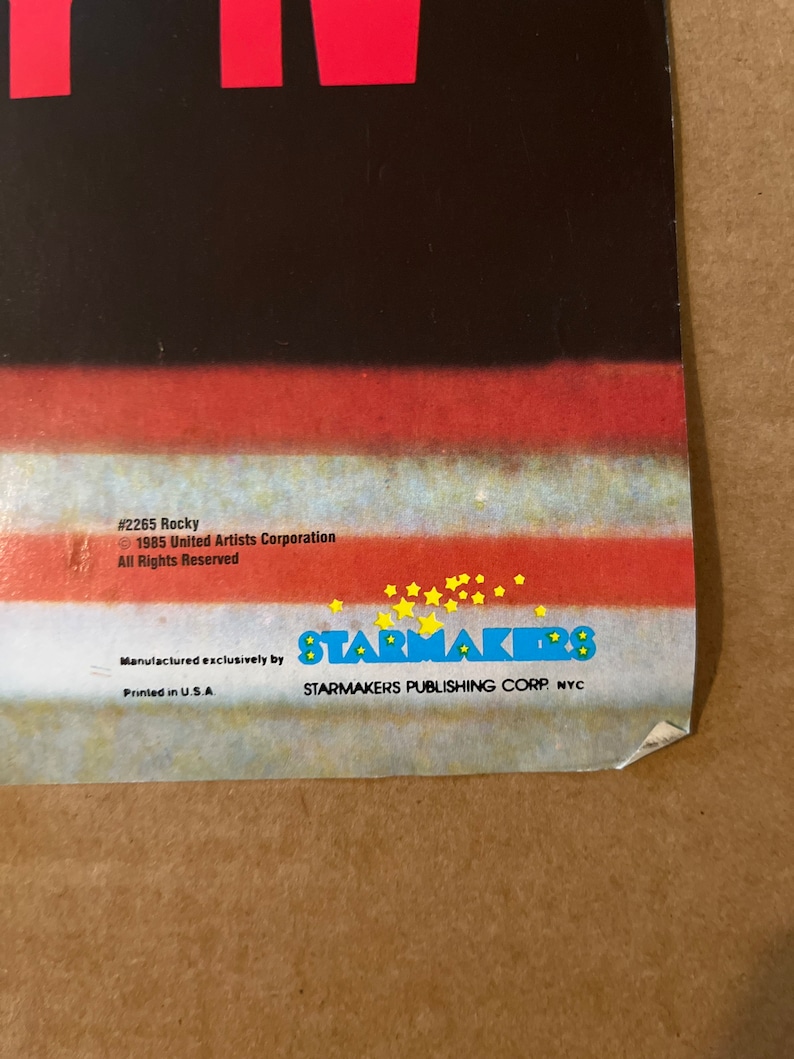 Rocky IV Sylvester Stallone Boxing Movie Vintage Poster - Etsy