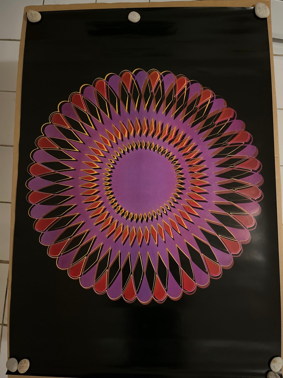 Color Geometry Mandela Shape Circle Abstract Head-shop Vintage Poster ...