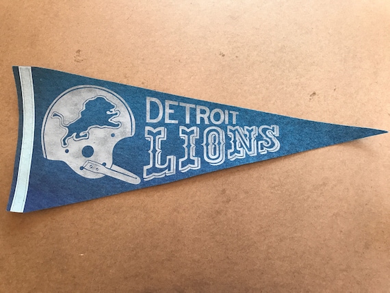 Vintage Original 1970s Detroit Lions Football Pennant Flag | Etsy